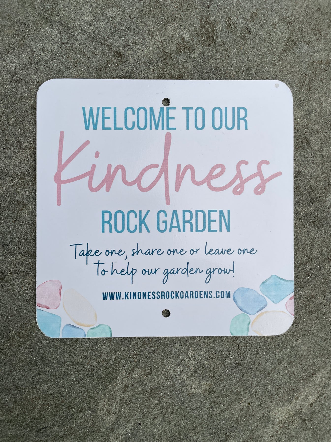 Kindness Rock Garden Sign - Pink | 6x6 Metal Stake – Kindness Rock Gardens