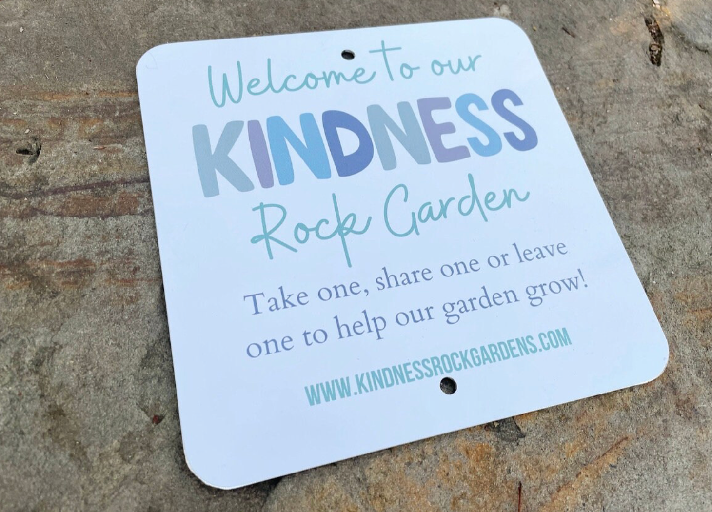 Kindness Rock Garden Sign - Green | 6x6 Inch Metal Stake – Kindness ...