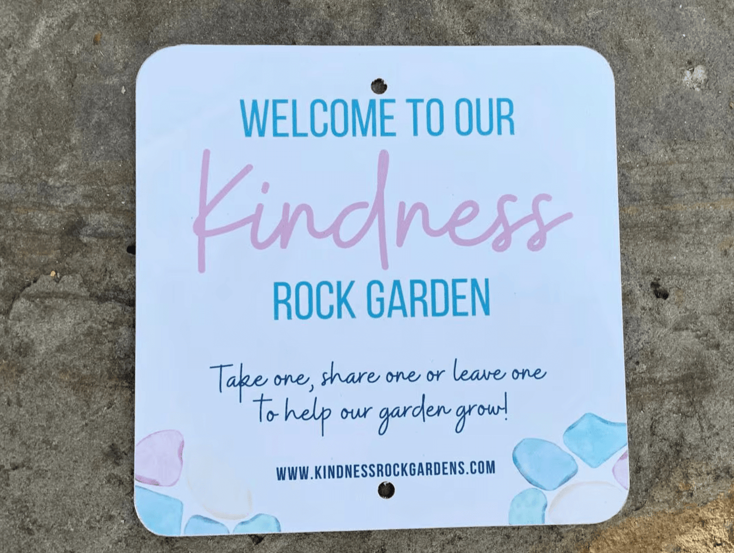 Kindness Rock Garden Sign - Pink | 6x6 Metal Stake – Kindness Rock Gardens