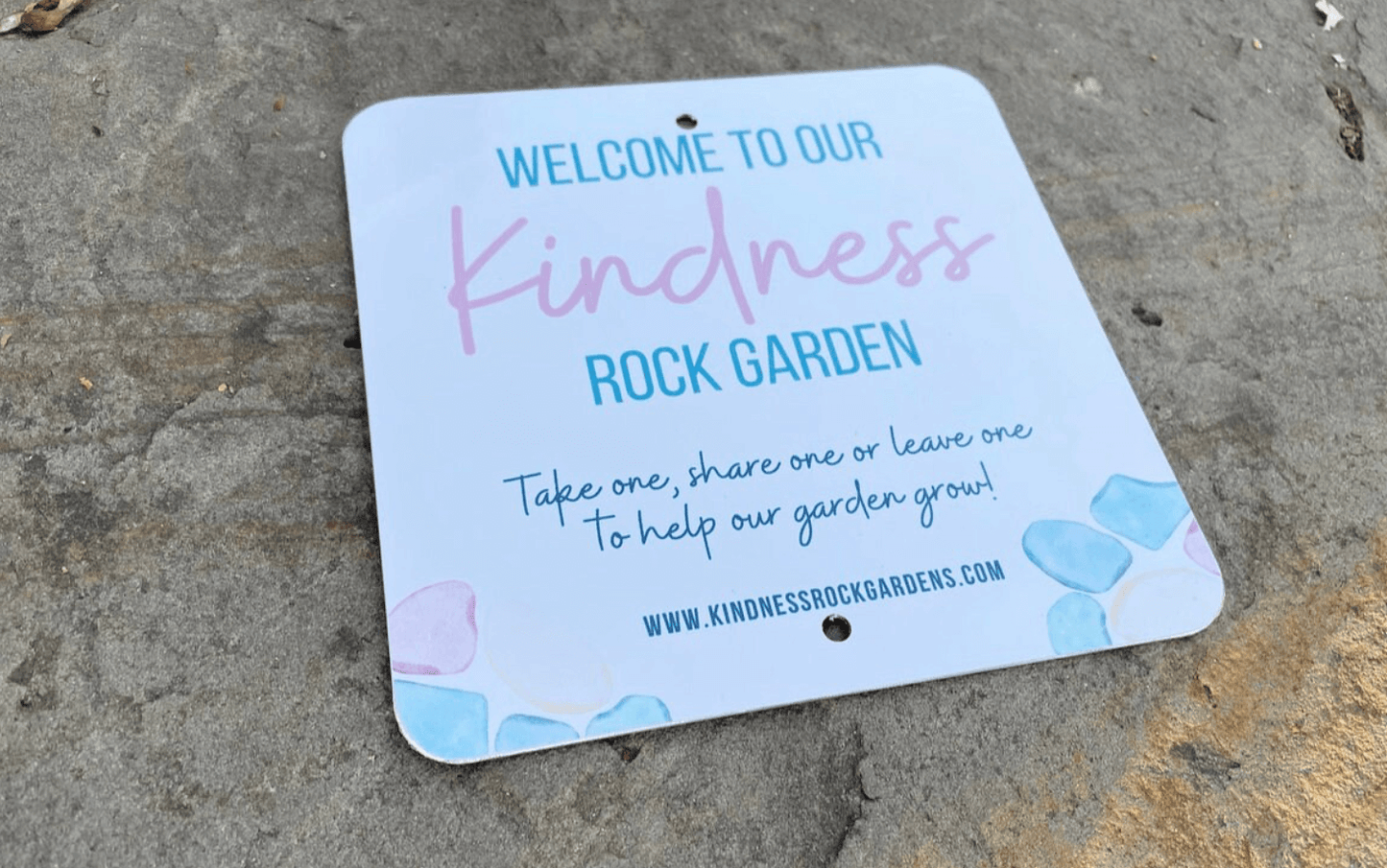 Kindness Rock Garden Sign - Pink | 6x6 Metal Stake – Kindness Rock Gardens